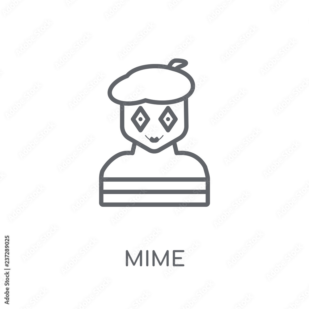 Mime linear icon. Modern outline Mime logo concept on white background ...