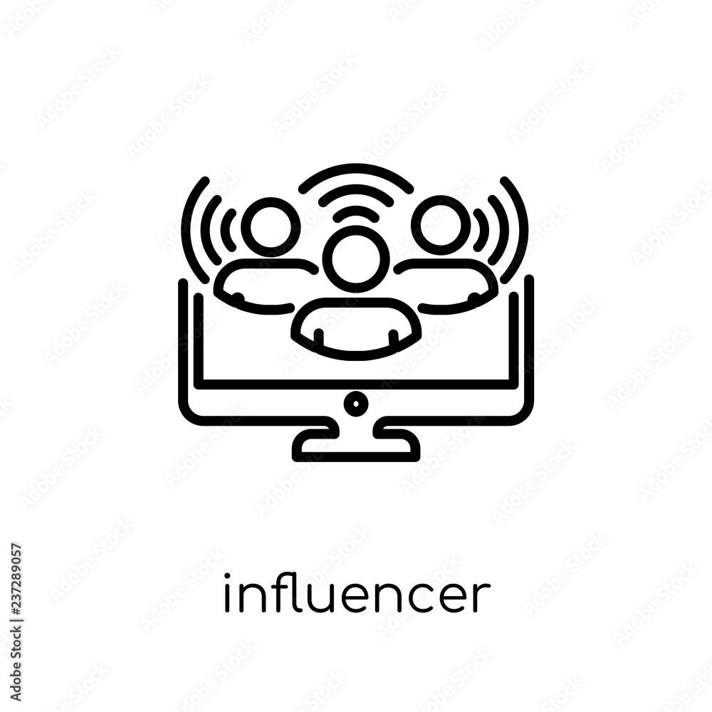 Influencer icon. Trendy modern flat linear vector Influencer icon on ...