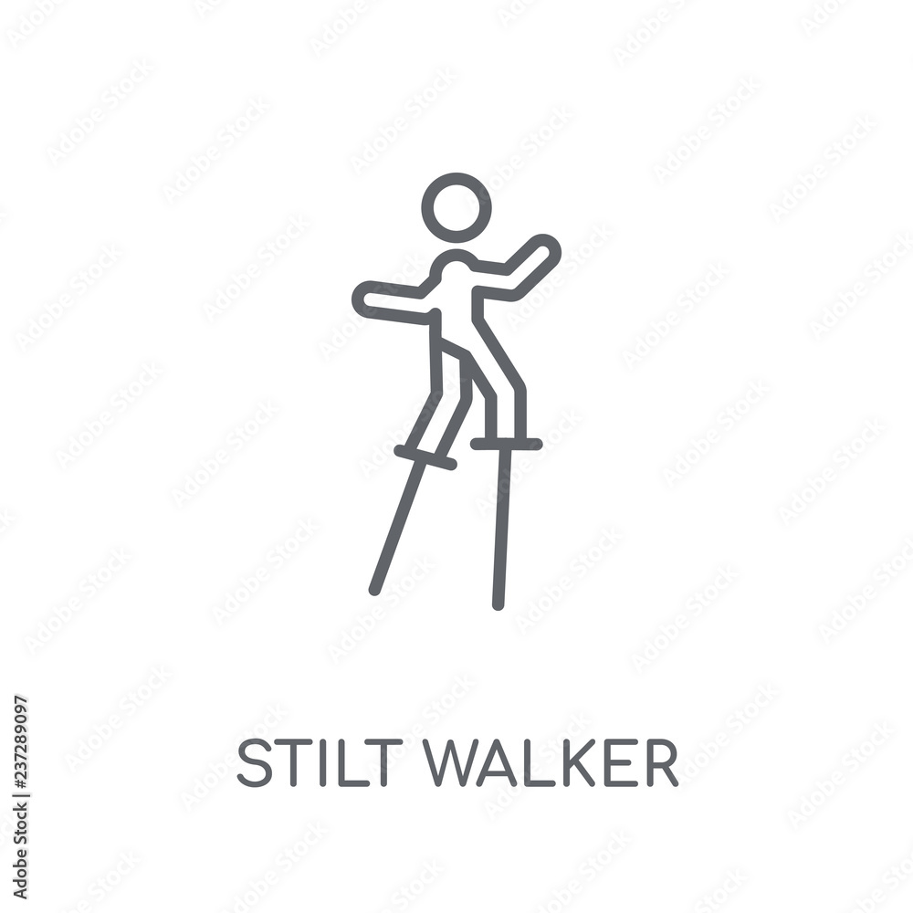 Stilt walker linear icon. Modern outline Stilt walker logo concept on ...