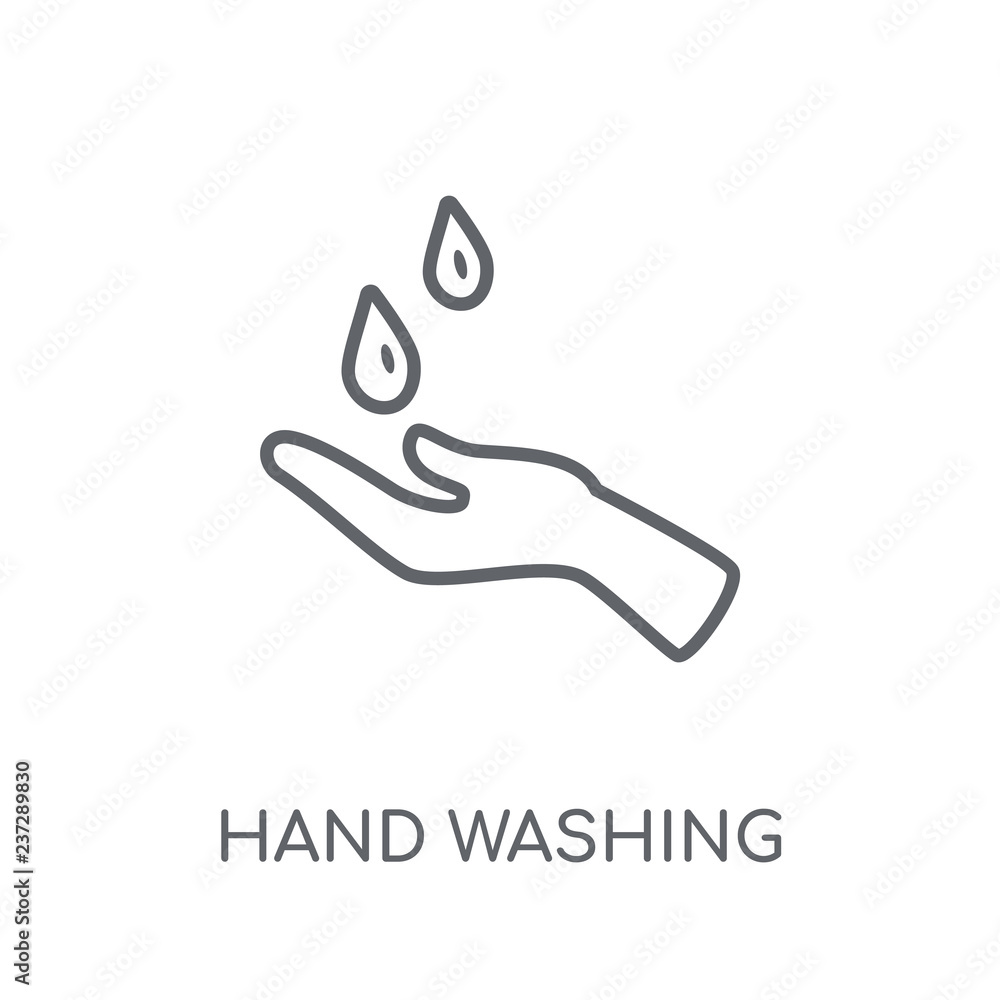 Hand washing linear icon. Modern outline Hand washing logo concept on ...