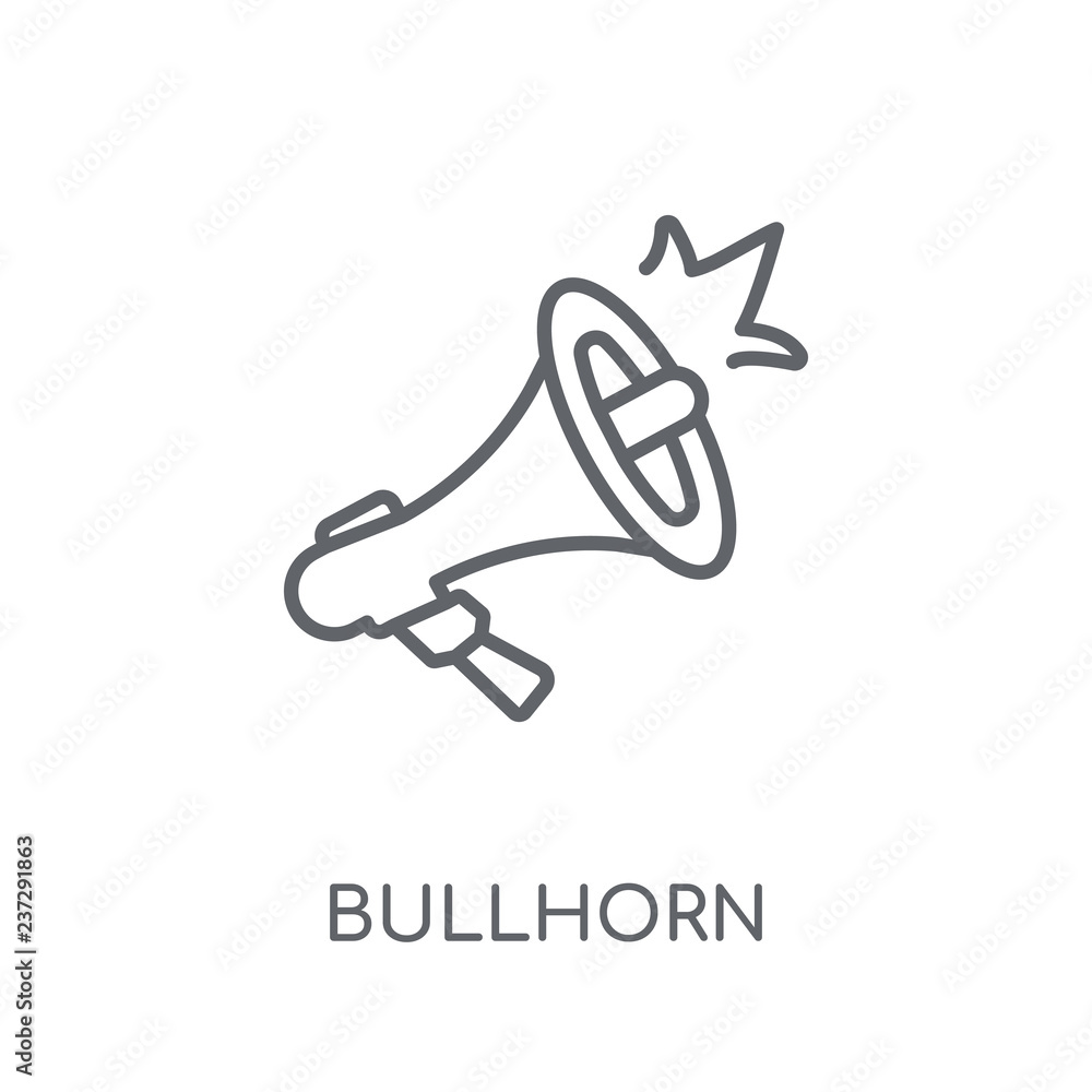 Bullhorn linear icon. Modern outline Bullhorn logo concept on white ...