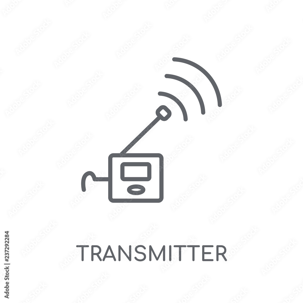 Transmitter linear icon. Modern outline Transmitter logo concept on ...