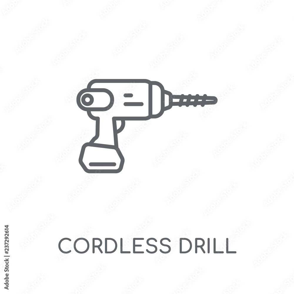 Cordless drill linear icon. Modern outline Cordless drill logo concept ...