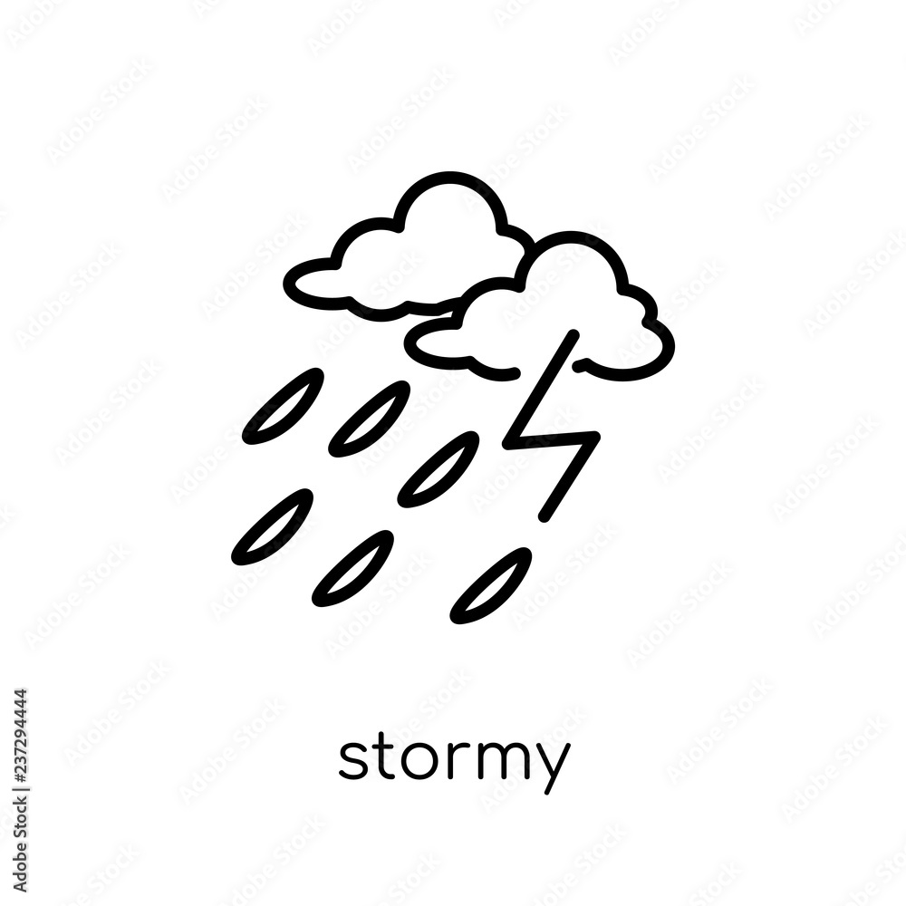 Stormy icon from Weather collection. Stock Vector | Adobe Stock
