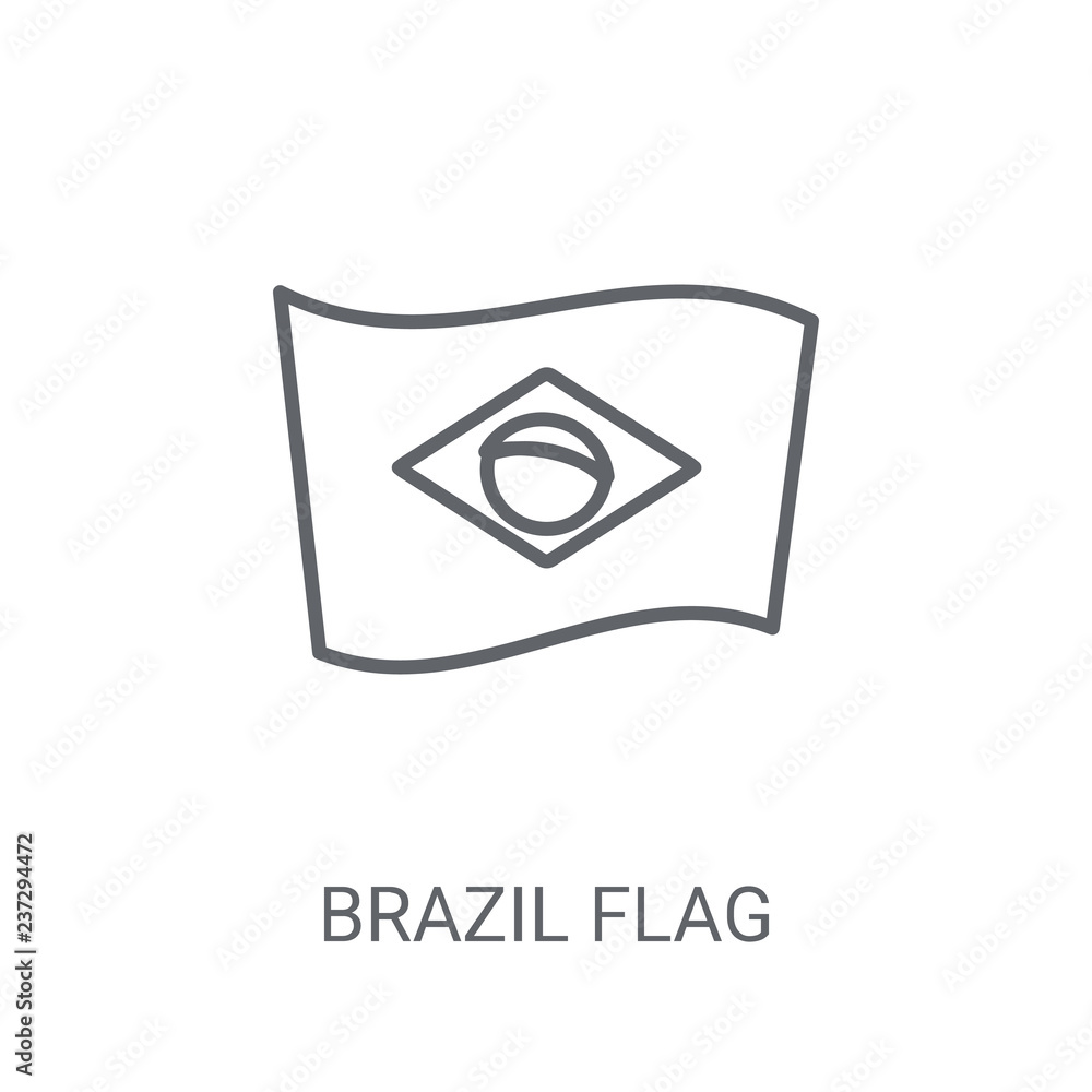 Brazil flag icon. Trendy Brazil flag logo concept on white background ...