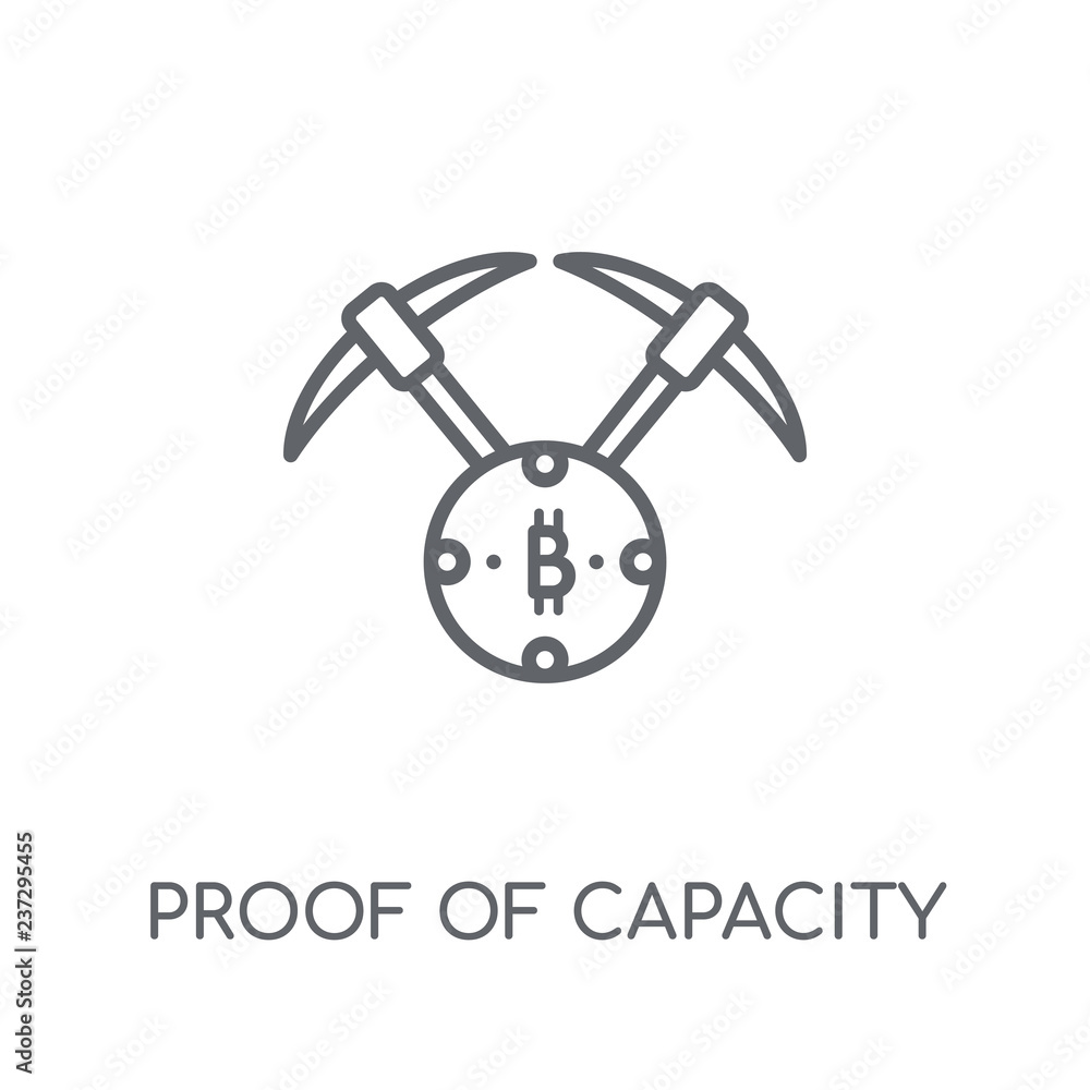 Proof of capacity linear icon. Modern outline Proof of capacity logo ...
