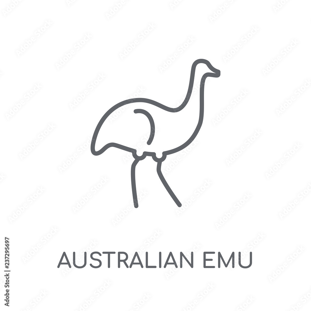 Australian emu linear icon. Modern outline Australian emu logo concept ...