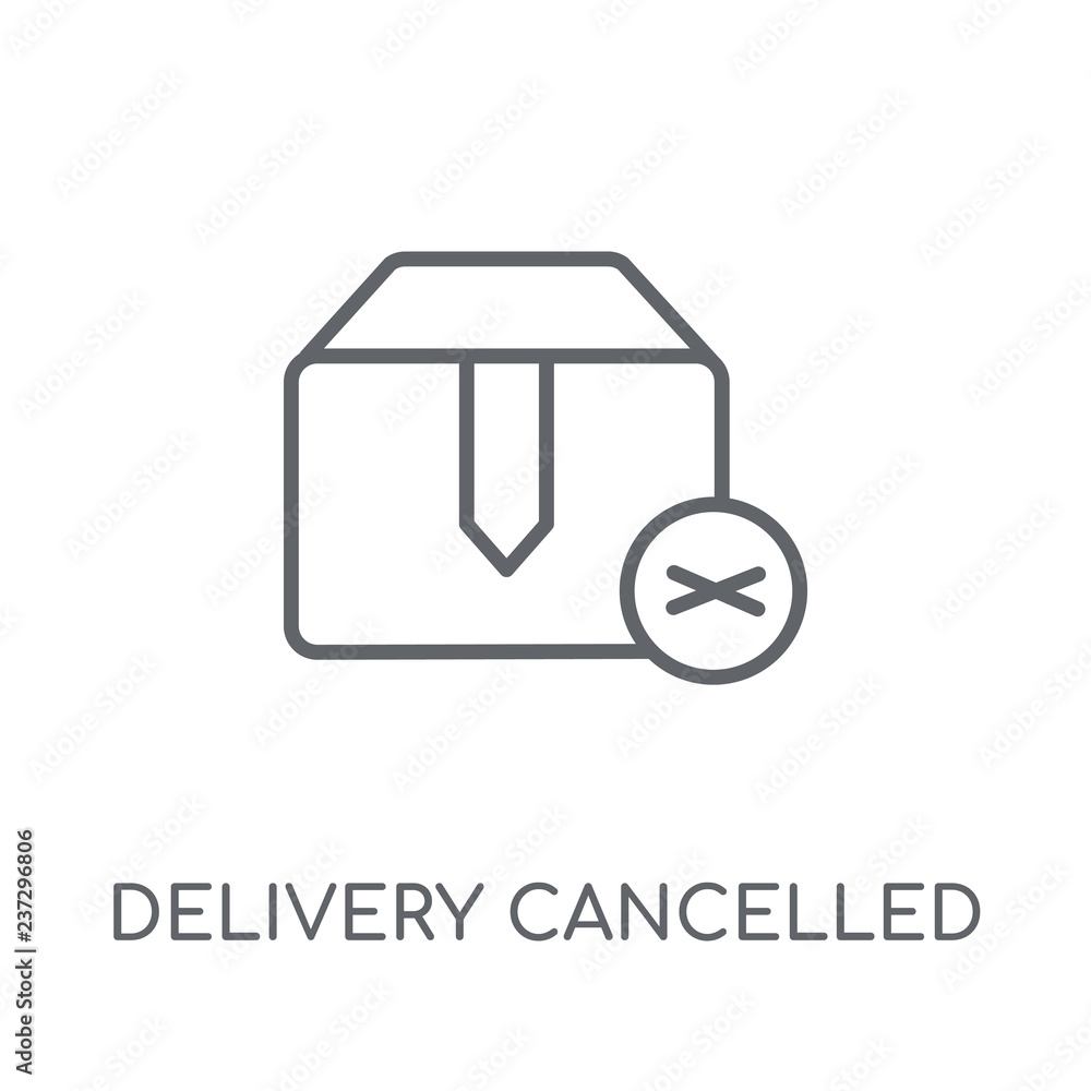 Delivery cancelled linear icon. Modern outline Delivery cancelled logo ...