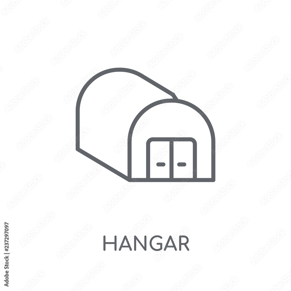 Hangar linear icon. Modern outline Hangar logo concept on white ...