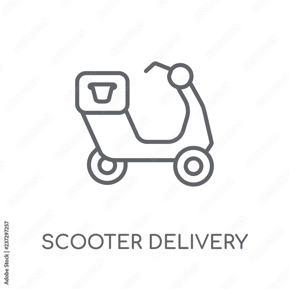 scooter delivery linear icon. Modern outline scooter delivery logo ...