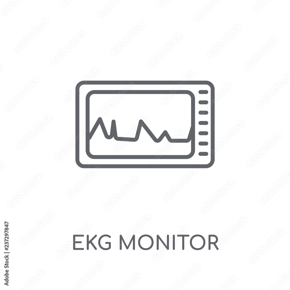 Ekg monitor linear icon. Modern outline Ekg monitor logo concept on ...