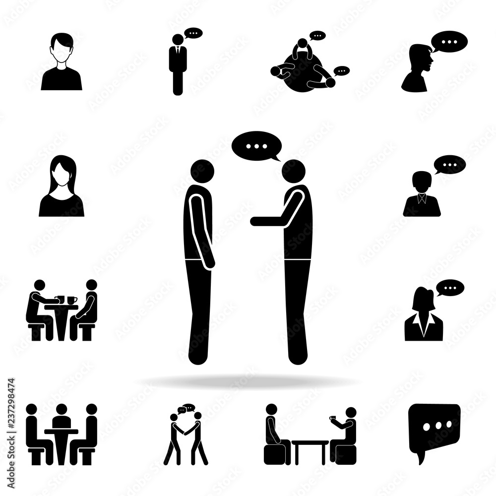 dialogue between two people icon. Detailed set of conversation icons ...