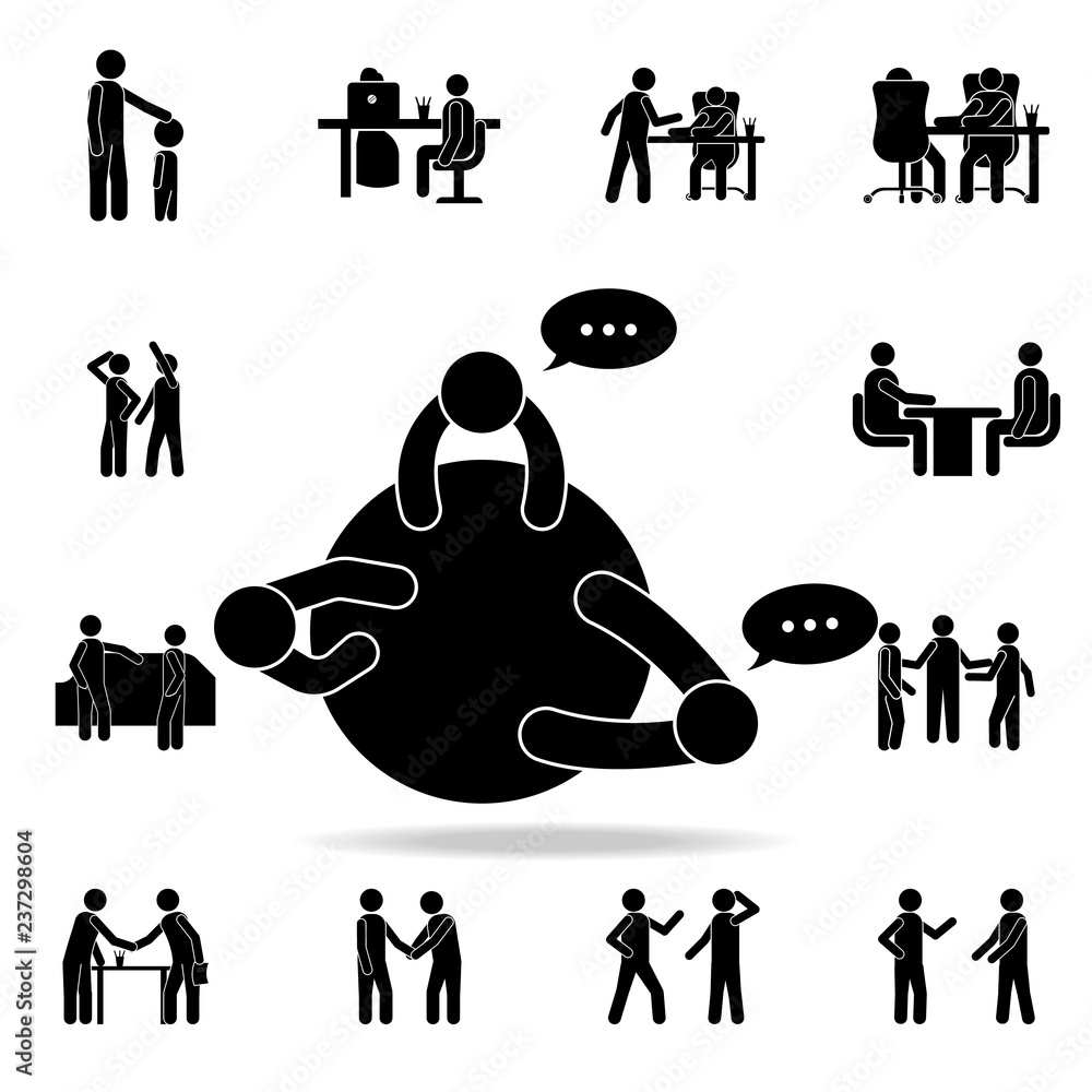 round-table discussion icon. Detailed set of conversation icons ...