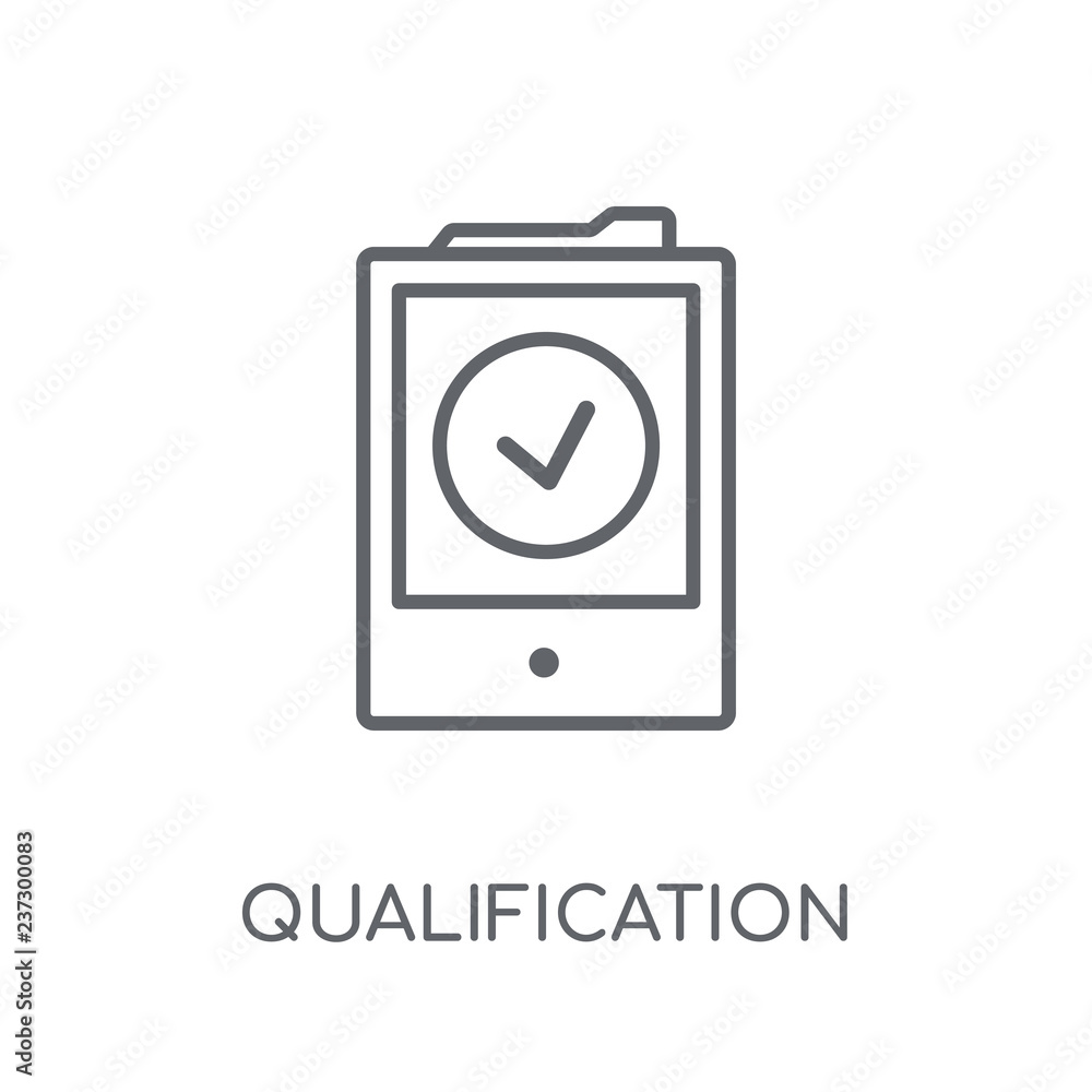 Qualification linear icon. Modern outline Qualification logo concept on ...