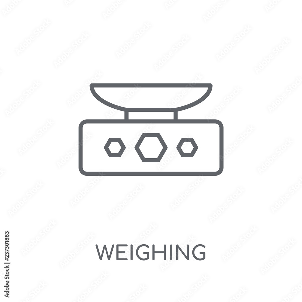 Weighing linear icon. Modern outline Weighing logo concept on white ...
