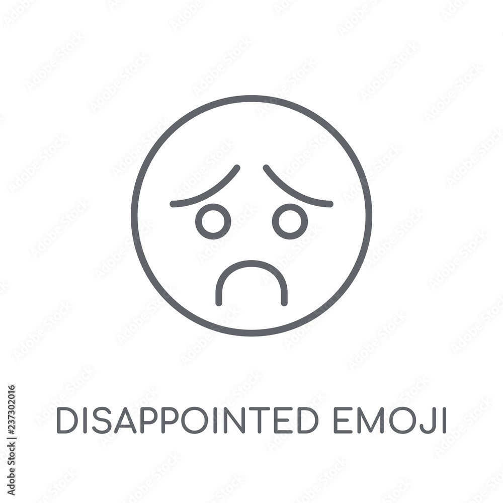 Disappointed emoji linear icon. Modern outline Disappointed emoji logo ...