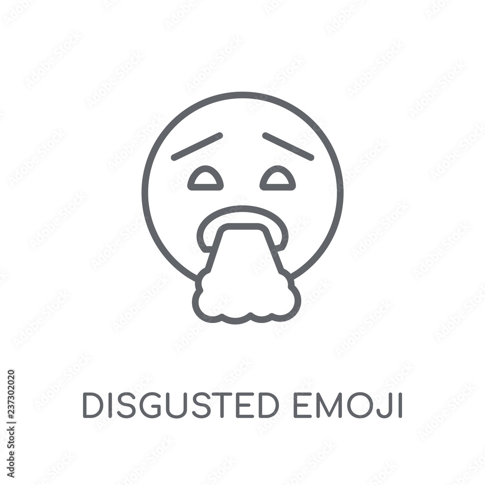 Disgusted emoji linear icon. Modern outline Disgusted emoji logo ...