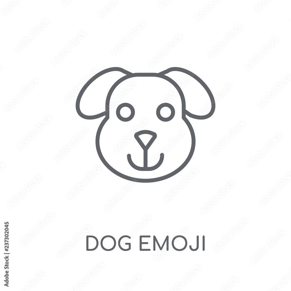Dog emoji linear icon. Modern outline Dog emoji logo concept on white ...