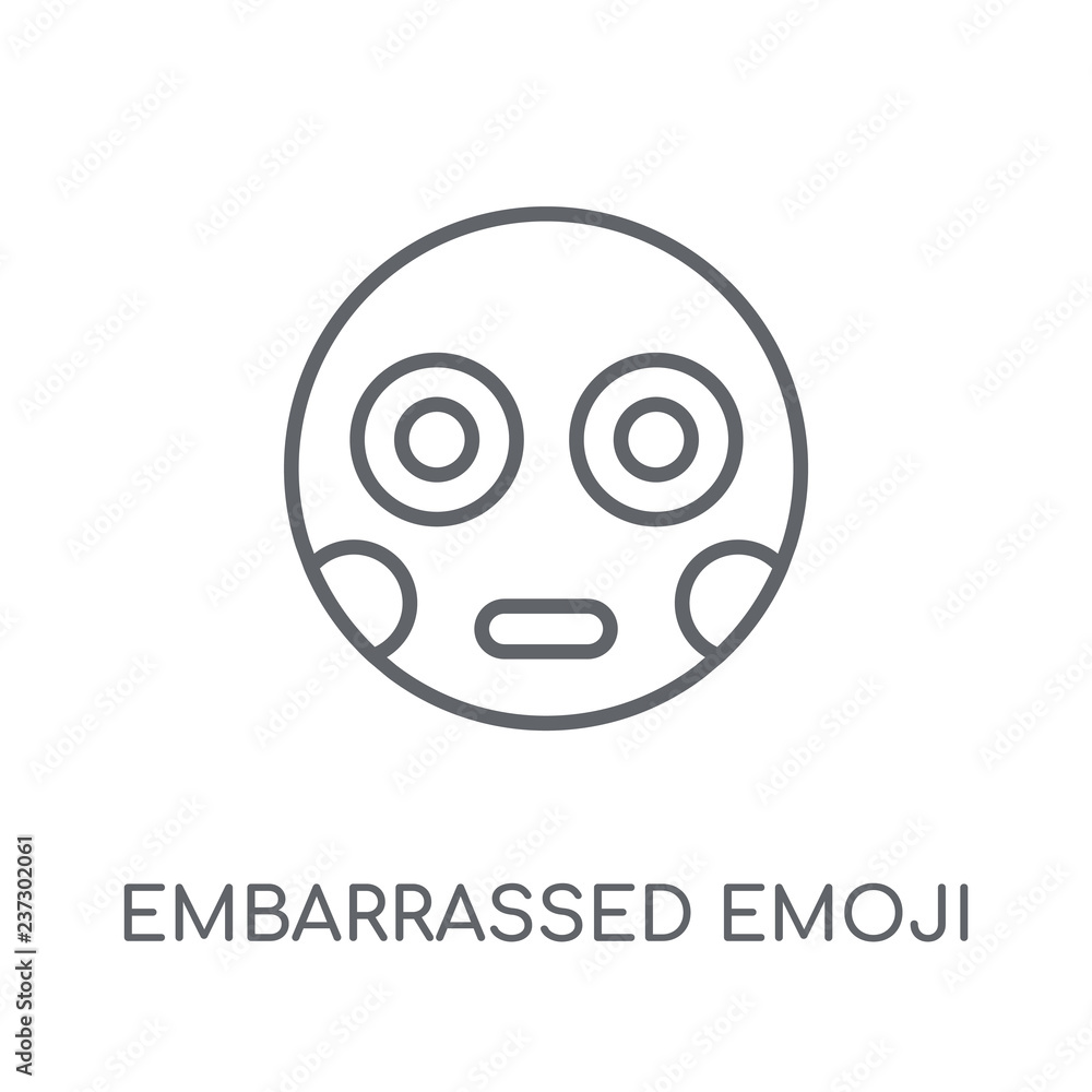 Embarrassed emoji linear icon. Modern outline Embarrassed emoji logo ...