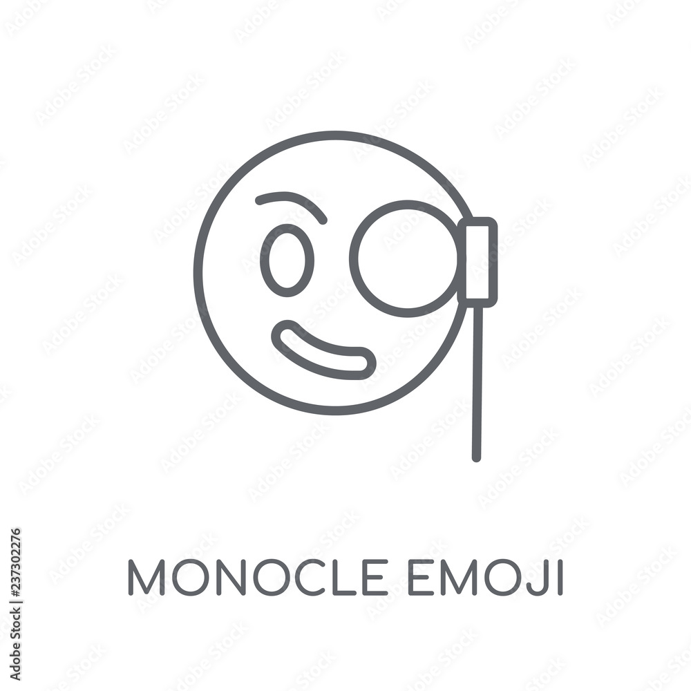 Monocle emoji linear icon. Modern outline Monocle emoji logo concept on ...