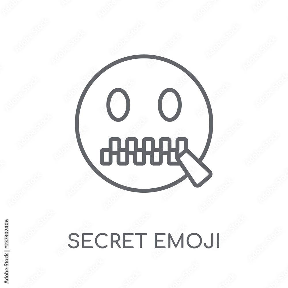 Secret emoji linear icon. Modern outline Secret emoji logo concept on ...