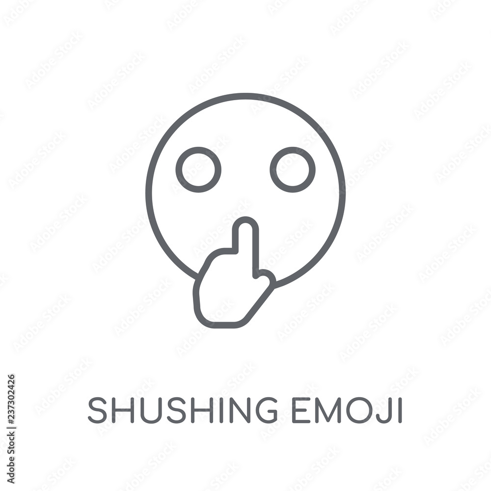 Shushing emoji linear icon. Modern outline Shushing emoji logo concept ...