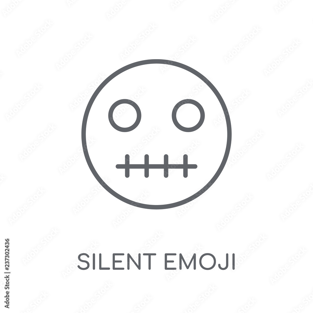Silent emoji linear icon. Modern outline Silent emoji logo concept on ...