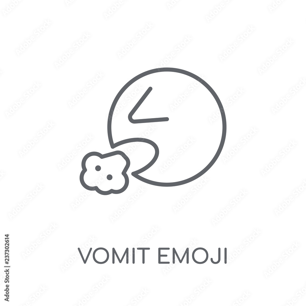 Vomit emoji linear icon. Modern outline Vomit emoji logo concept on ...
