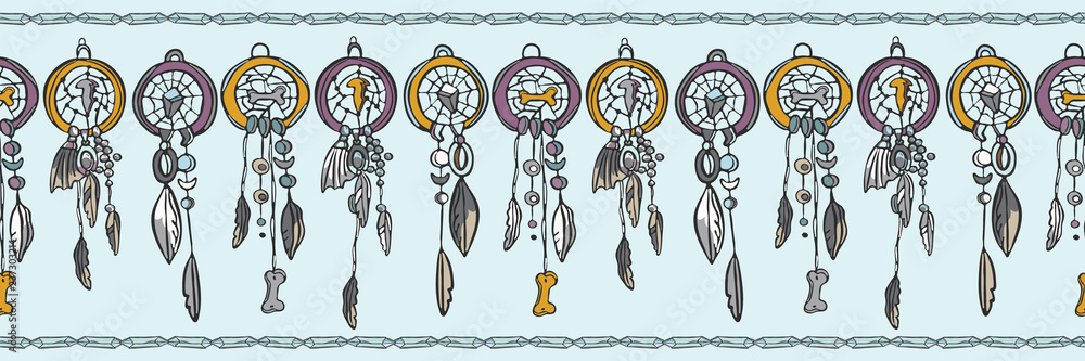 Native American Feather Border