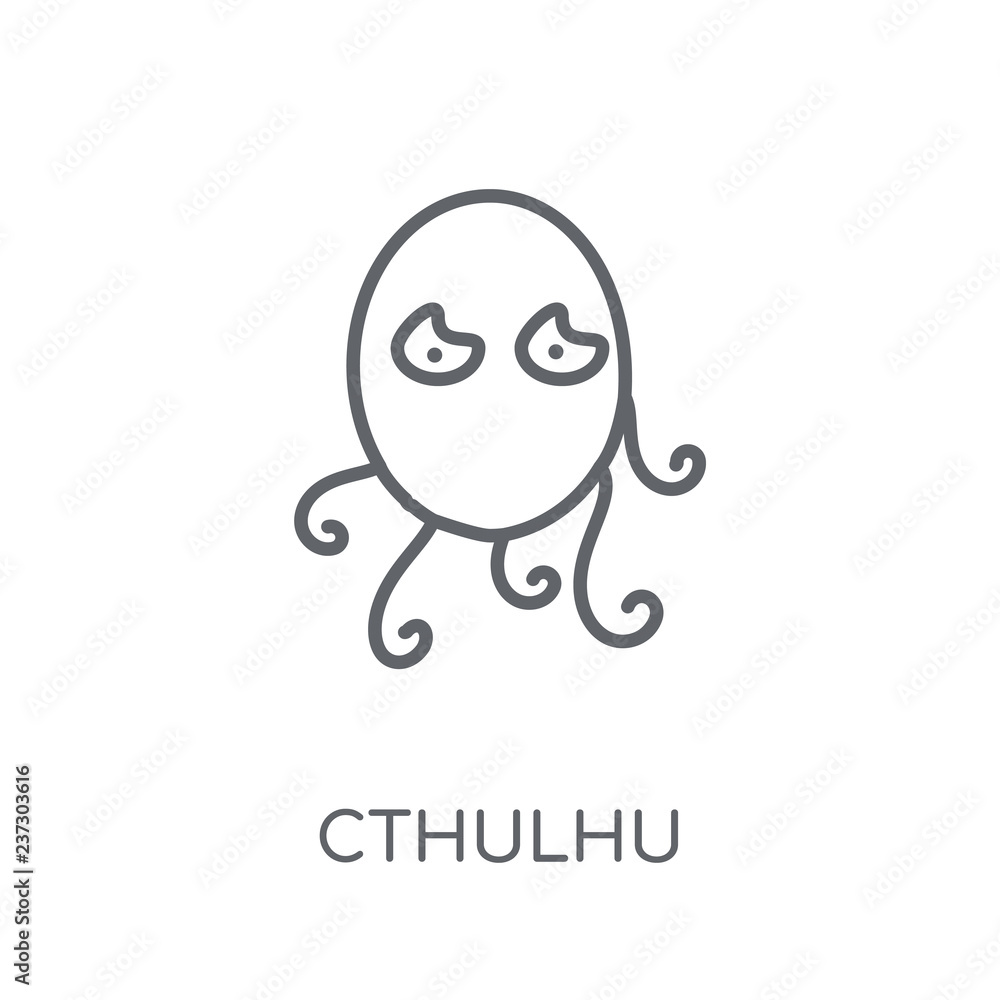 Cthulhu linear icon. Modern outline Cthulhu logo concept on white ...