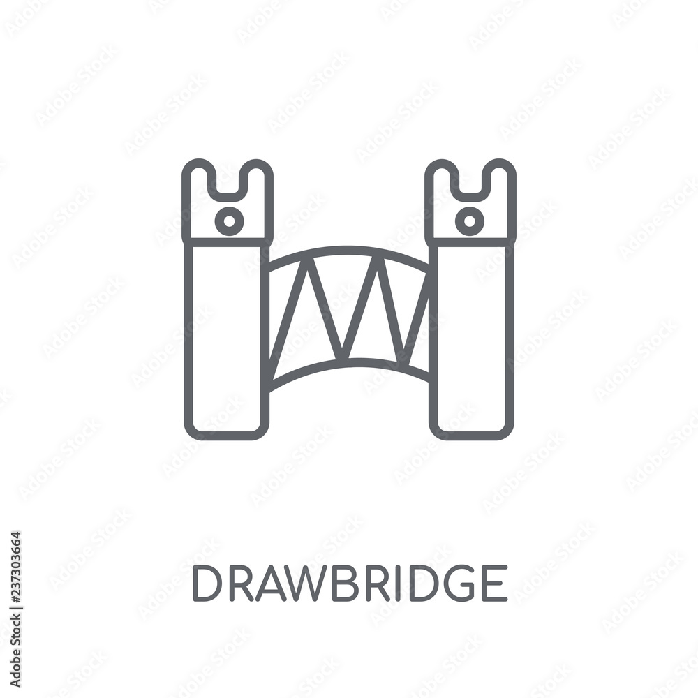 drawbridge linear icon. Modern outline drawbridge logo concept on white ...