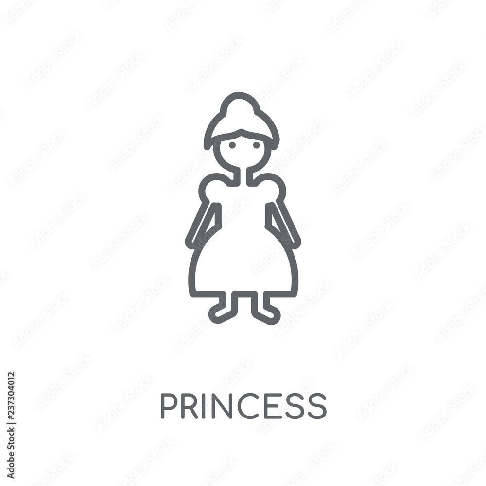 Princess linear icon. Modern outline Princess logo concept on white ...