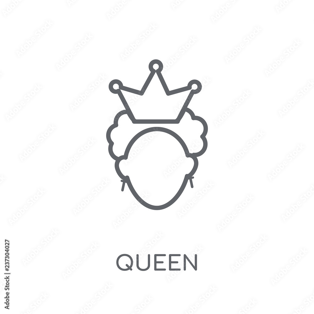 Queen linear icon. Modern outline Queen logo concept on white ...
