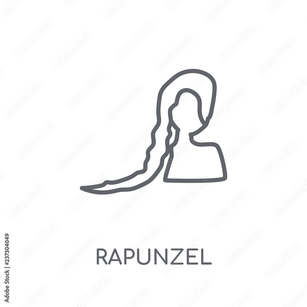 rapunzel linear icon. Modern outline rapunzel logo concept on white ...