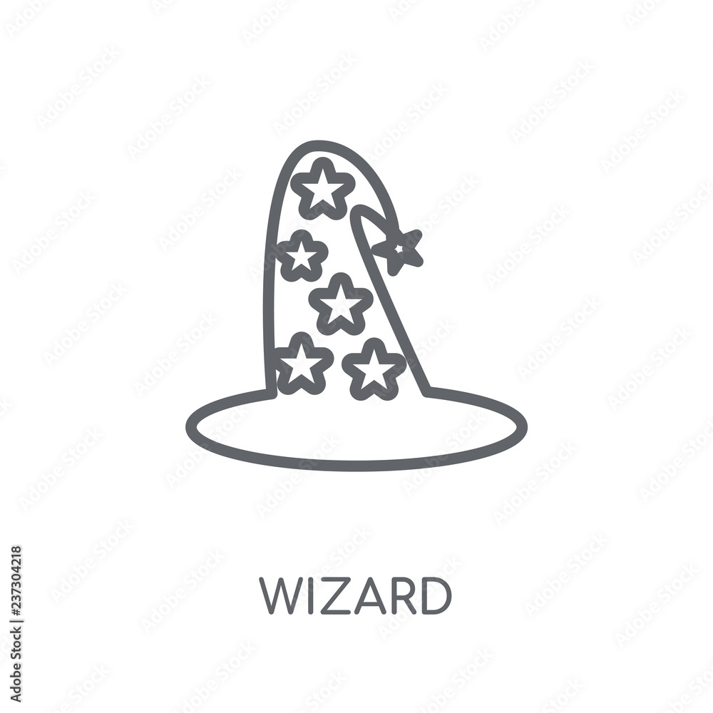 Wizard linear icon. Modern outline Wizard logo concept on white ...