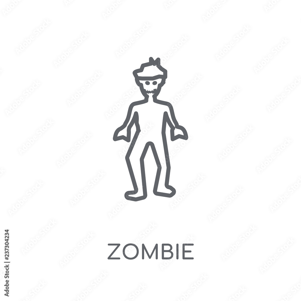 Zombie linear icon. Modern outline Zombie logo concept on white ...