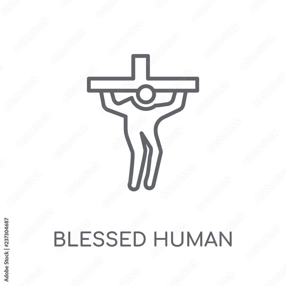 blessed human linear icon. Modern outline blessed human logo concept on ...