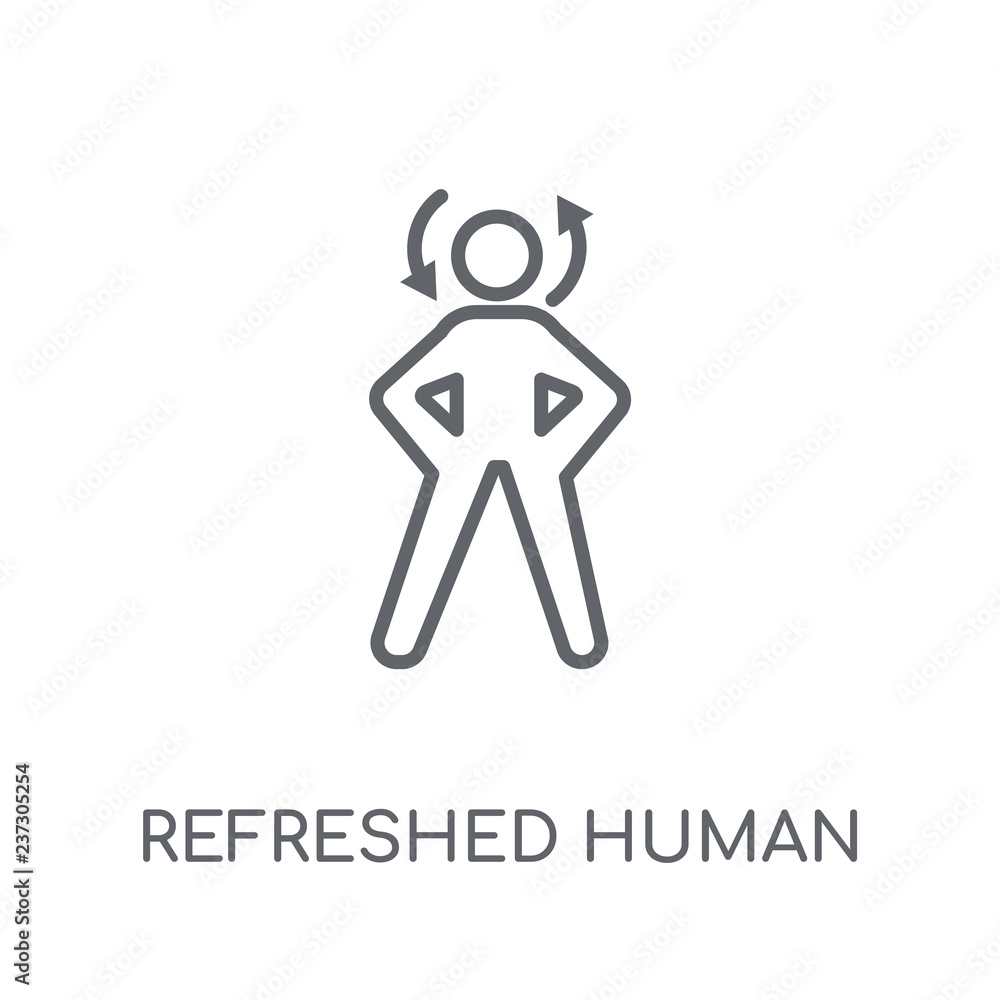 refreshed human linear icon. Modern outline refreshed human logo ...