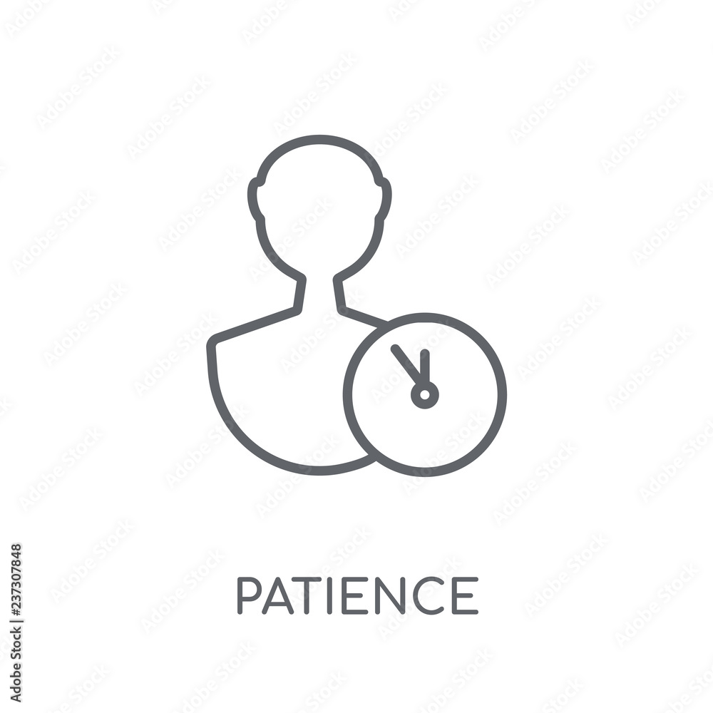 patience linear icon. Modern outline patience logo concept on white ...