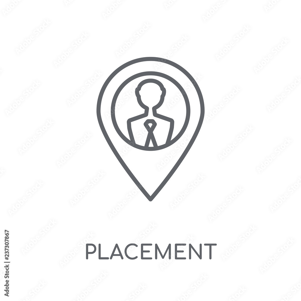 placement linear icon. Modern outline placement logo concept on white ...