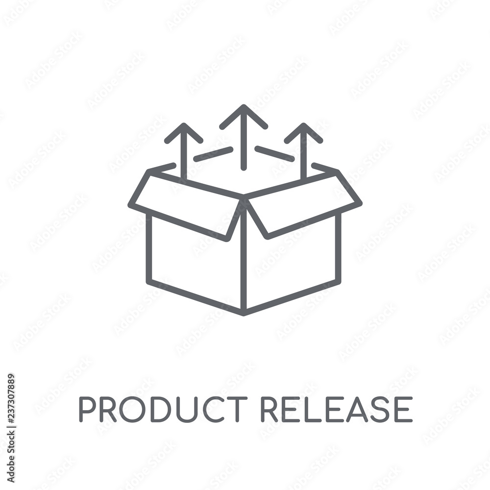 product release linear icon. Modern outline product release logo ...