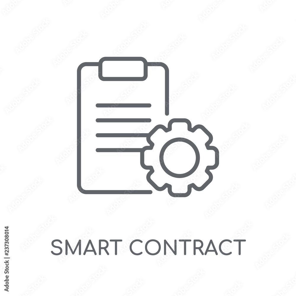 smart contract linear icon. Modern outline smart contract logo concept ...