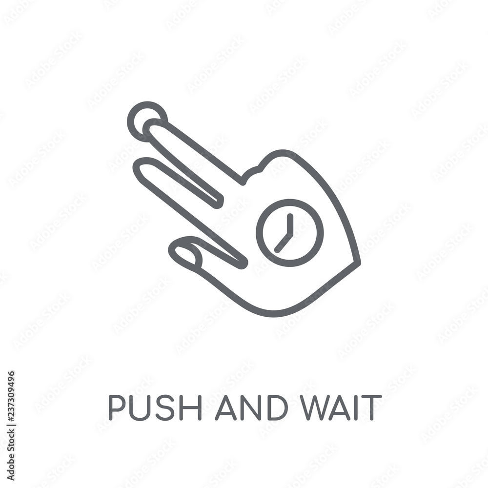 Push and wait gesture linear icon. Modern outline Push and wait gesture ...