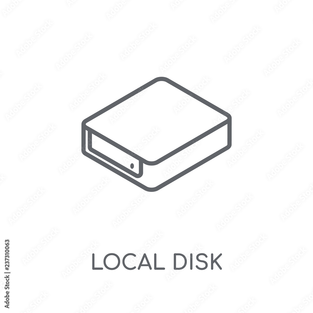 Local disk linear icon. Modern outline Local disk logo concept on white ...