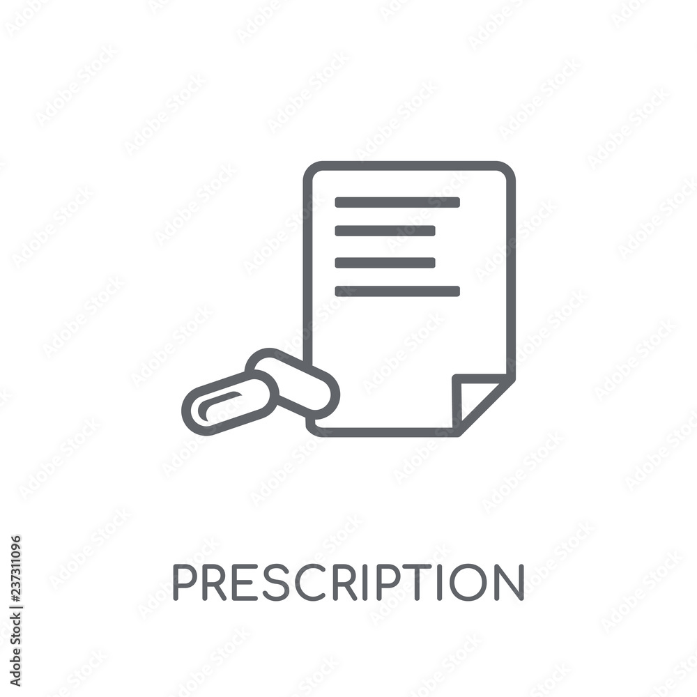 Prescription linear icon. Modern outline Prescription logo concept on ...