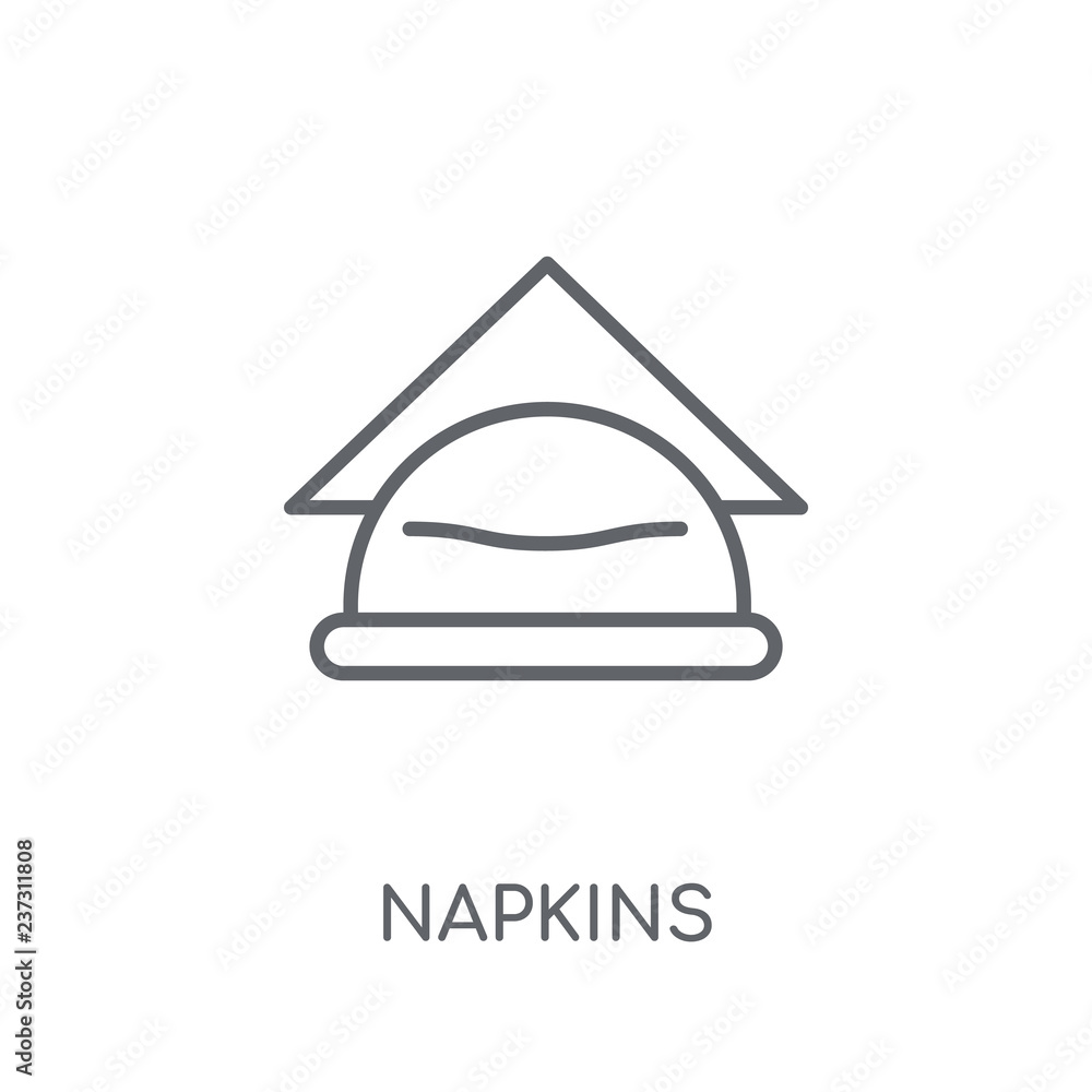 Napkins linear icon. Modern outline Napkins logo concept on white ...