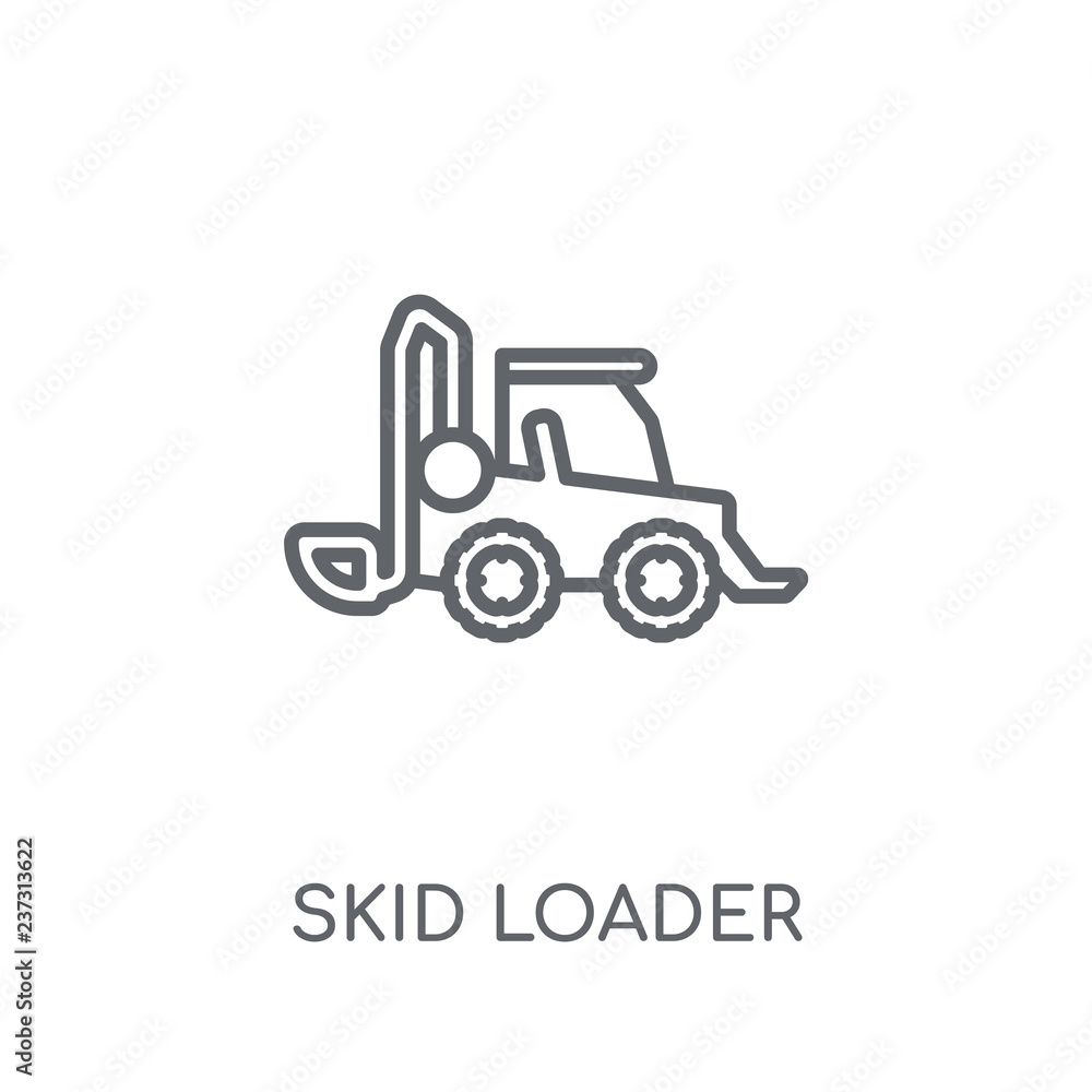 skid loader linear icon. Modern outline skid loader logo concept on ...