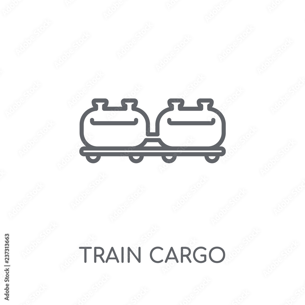 Train cargo linear icon. Modern outline Train cargo logo concept on ...