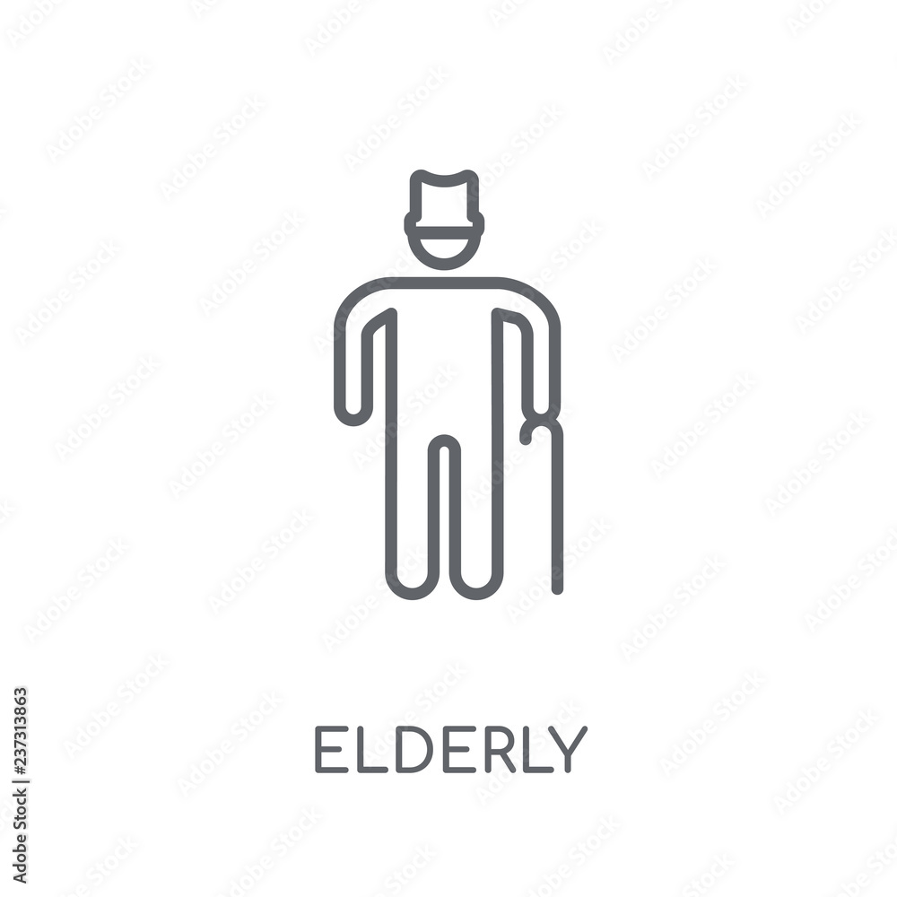 Elderly linear icon. Modern outline Elderly logo concept on white ...