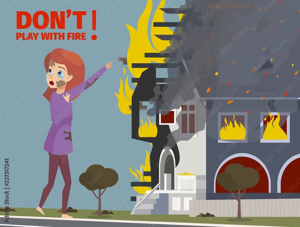 Vector Illustration Cartoon Fire Extinguishing Stock Vector | Adobe Stock